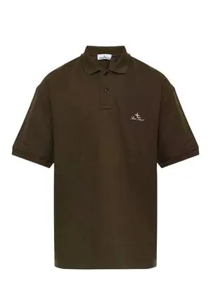 Stone Island Logo-embroidered Polo Shirt - Brown