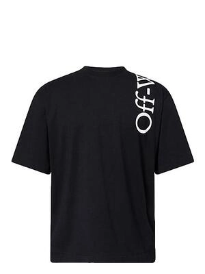 Off-White Logo-print Crew-neck Cotton T-shirt - Black