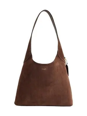 COACH Brooklyn 28 Suede Shoulder Bag - Dark Chocolate