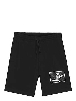 Hugo Brand-patch Relaxed-fit Cotton Shorts - Black