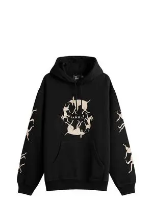PARRA Non Grand Café" Printed Hoodie - Black