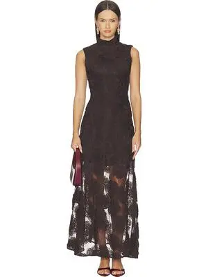 ROTATE BY BIRGER CHRISTENSEN 3d Flower Maxi Dress In Molï¿½ In . Also - Brown