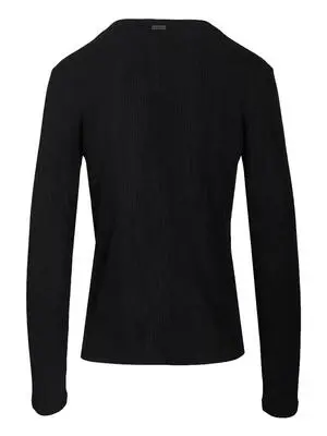 Max Mara Ribbed-knit Long-sleeve T-shirt - Blue