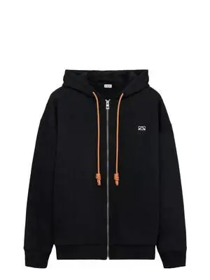 Loewe Anagram-embroidered Zip-up Hoodie - Black