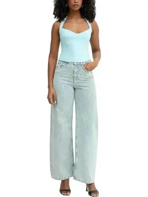 Bardot Deserae Halterneck Corset-style Top - Blue