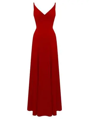 SANCTUMUM Peaches Maxi Dress In Crimson - Red