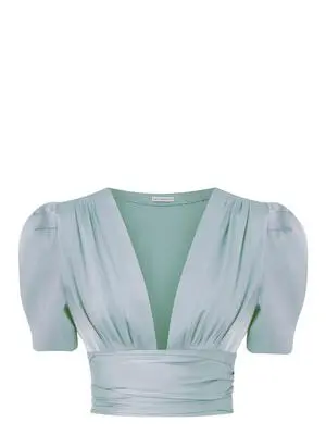 SANCTUMUM Aizel Silk Top - Blue