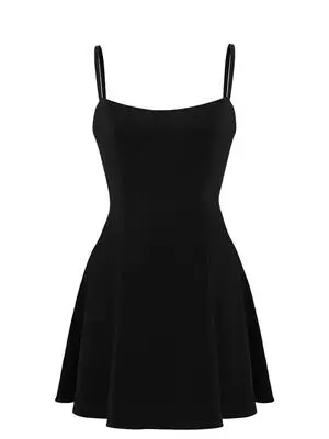 SANCTUMUM Nora Strap Mini Dress With Open Back - Black