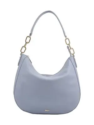 PAUL COSTELLOE Bisbee Leather Shoulder Bag Lead - Blue