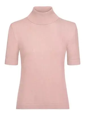 Oscar De La Renta Short-sleeved Knitted Turtleneck T-shirt - Pink
