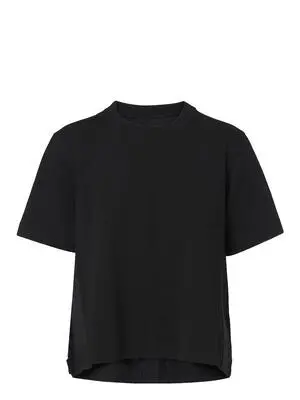 Sacai Cotton Jersey And Denim T-shirt - Black