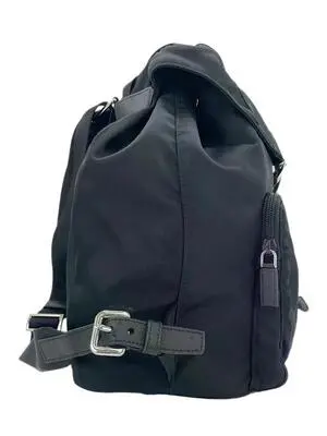 Prada 2010s Buckled Drawstring Backpack - Black