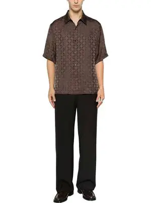 Sandro Monogram-pattern Shirt - Brown
