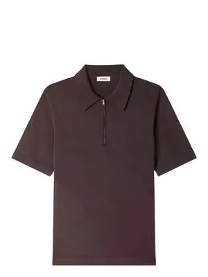 Sandro Zip-fastening Polo Shirt - Brown