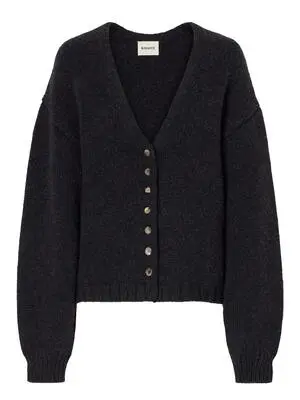 Khaite Axel Cashmere Cardigan Gray