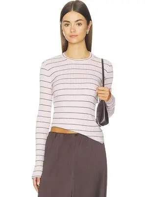 Vince Rib Stripe Long Sleeve Crew In . Also - Multi