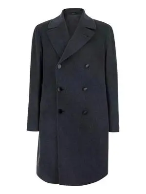 Tagliatore Strap-detail Double-breasted Coat - Grey