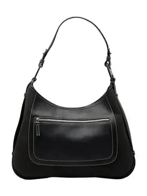 FERRAGAMO 2021 Canvas And Leather Shoulder Bag - Black