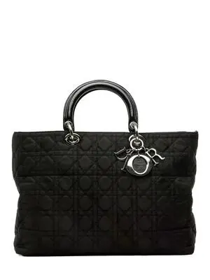 Dior 2000-2015 Extra Large Nylon Cannage Lady Satchel - Black