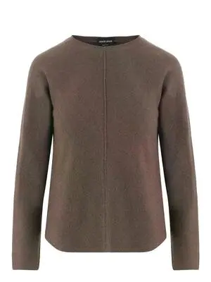 Giorgio Armani Seam-detail Sweater - Brown