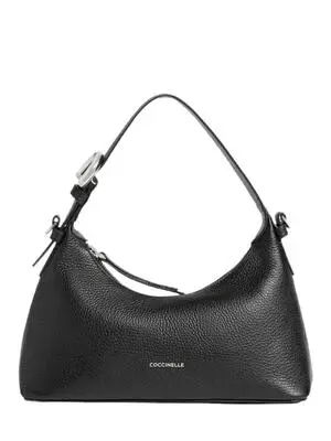 COCCINELLE Buckle-detail Pebbled Leather Tote Bag - Black