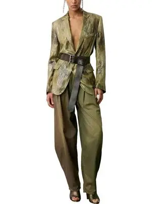 Ralph Lauren Ellen Pleated Cotton Trousers - Brown