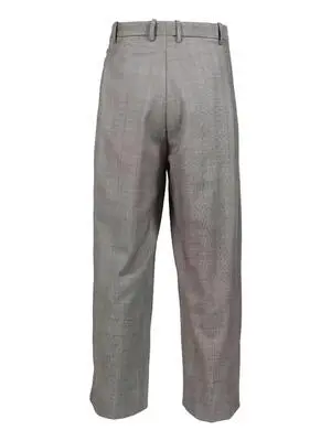 HED MAYNER Checked Pleated Trousers - Grey