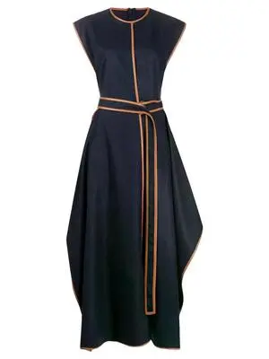 Stella McCartney Eloise Contrast-trim Maxi-dress - Blue
