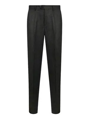 Brunello Cucinelli Pleated Virgin-wool Trousers - Grey