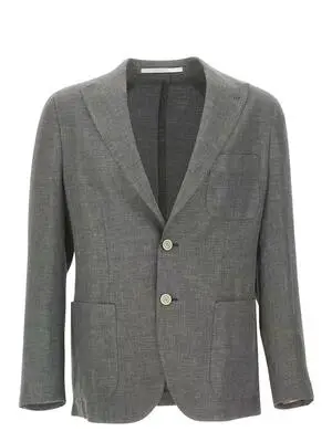 Eleventy Single-breasted Peak-lapel Blazer - Grey