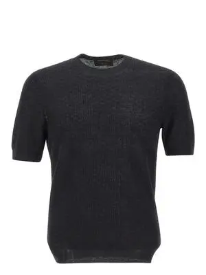 GRAN SASSO Short-sleeve Sweater - Black