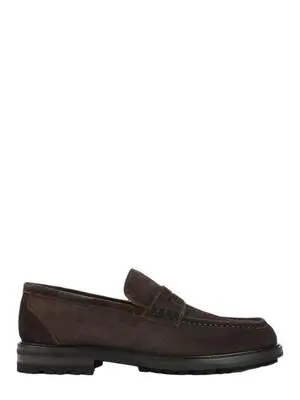 Kiton Suede Penny Loafers - Brown