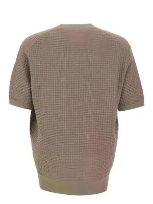 KANGRA Honeycomb-stitch Short-sleeve Sweater - Brown