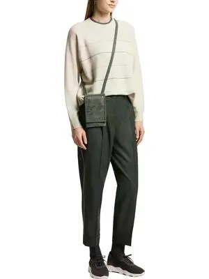 Peserico Pleated Turn-up Trousers - Grey
