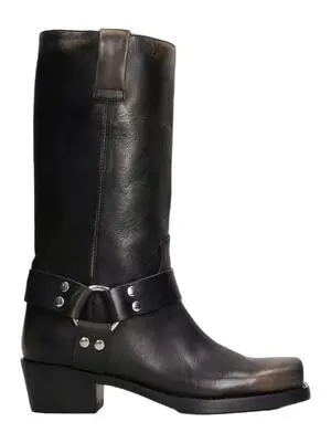 Paris Texas Faded-effect Harness Boots - Brown