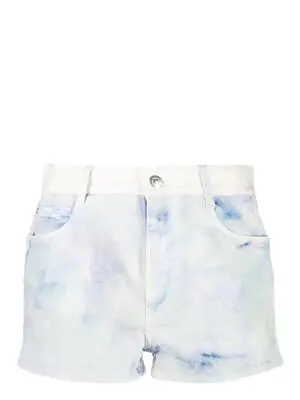 Stella McCartney Marble Tie-dye Denim Shorts - Blue