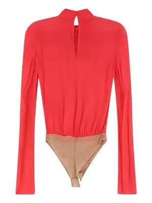 Elisabetta Franchi Gold-tone Hardware Pleated Bodysuit - Red
