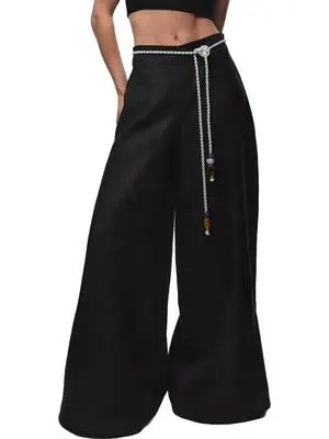 CAYET Mafalda Wide-leg Trousers - Black