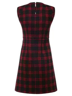 Pinko Mini Check-pattern Buckle-detail Dress - Red