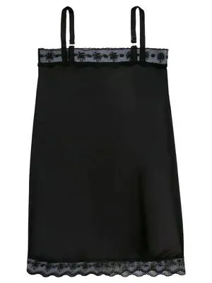 Simone Rocha Square-neck Lace-trim Dress - Black