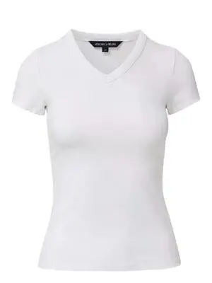 Veronica Beard Devin V-neck T-shirt - White