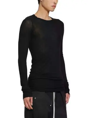 Rick Owens Tower Ribbed-knit Long-sleeve T-shirt - Black