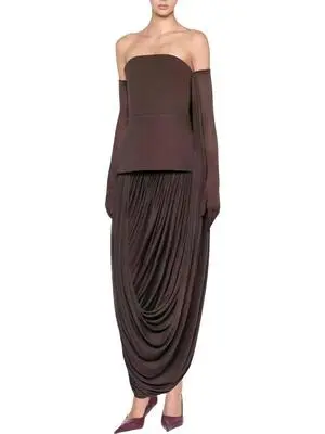 CHATS BY C.DAM Draped Tube Dress - Brown