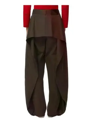 Loewe LOEWE Draped Panel Trousers - Wide Leg Brown