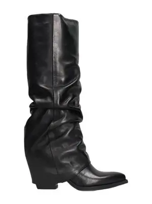 METISSE Slouchy Pointed-toe Boots - Black