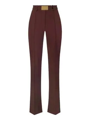 Elisabetta Franchi Belted Pin-tuck Trousers - Brown