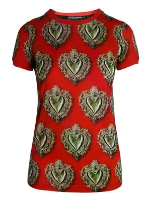 Dolce & Gabbana Sacred Heart Print T-shirt - Red