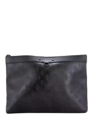 LOUIS VUITTON Discovery Pochette Monogram Shadow Leather Gm Pouch - Black