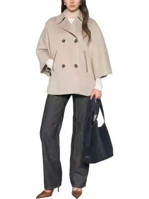 Max Mara Double-breasted Cape - Neutrals