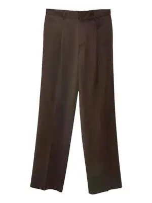 LARDINI Pleated Straight-leg Trousers - Brown